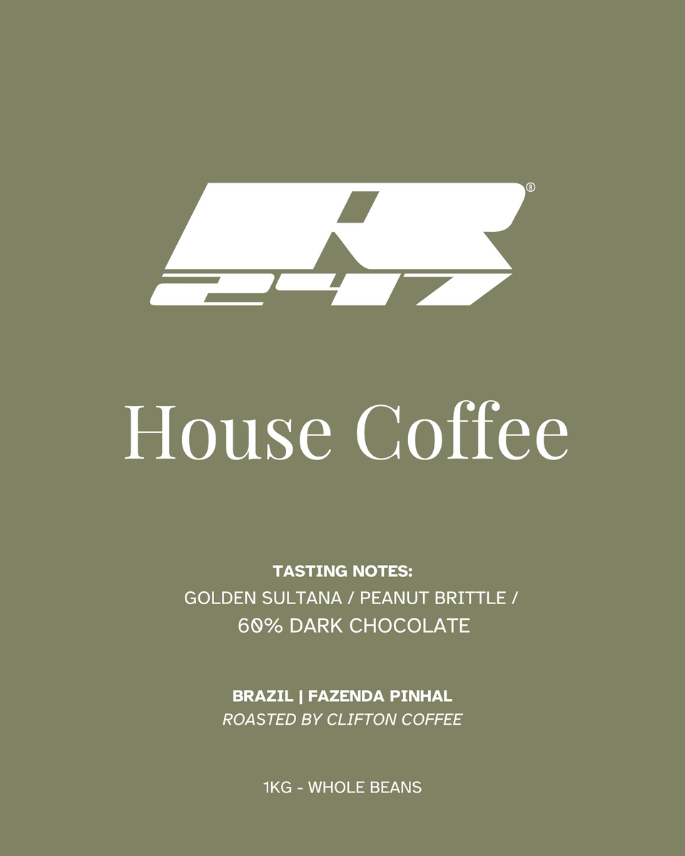 R247 House Coffee Beans - Golden Sultana / Peanut Brittle / 60% Dark C – Ride 24/7